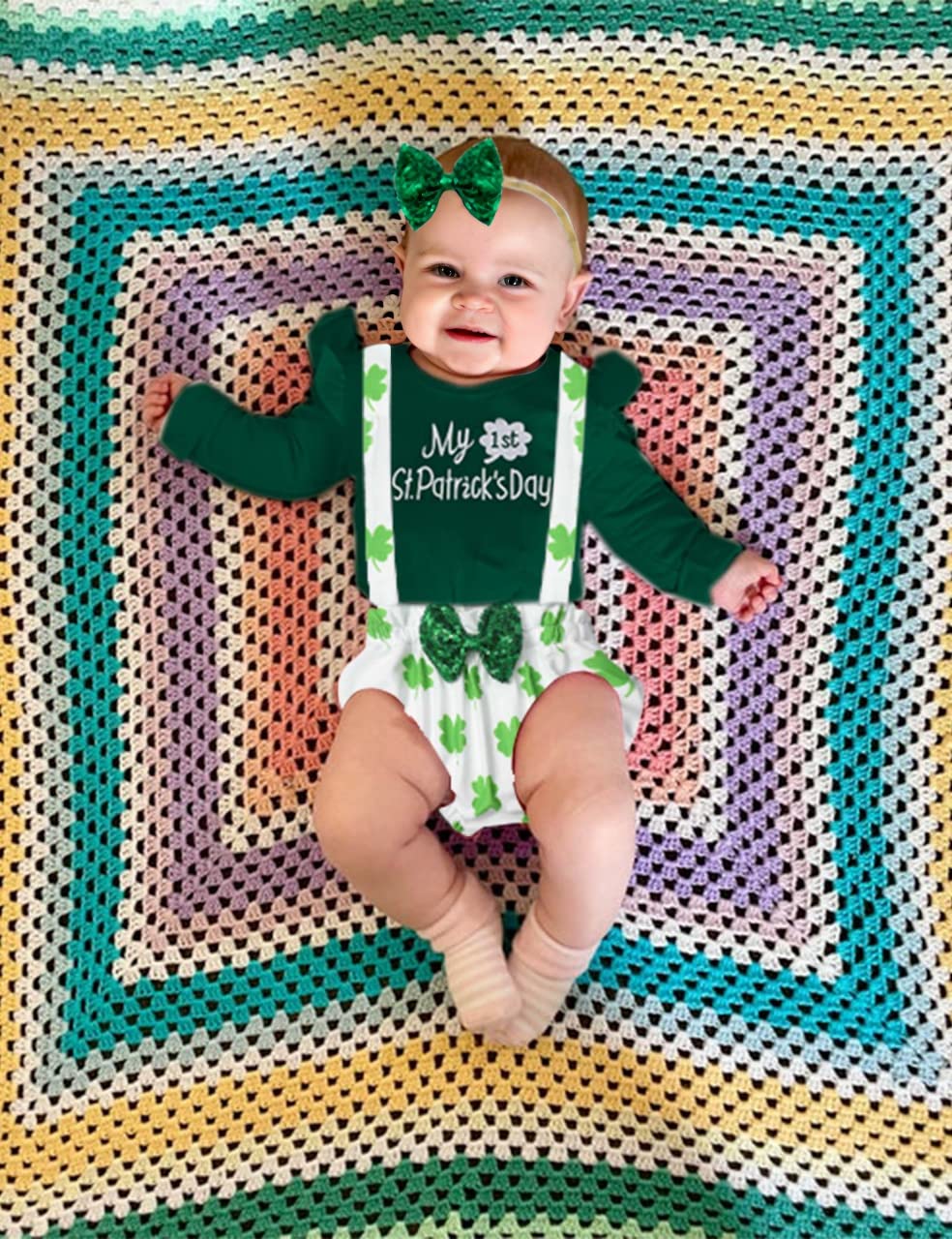 Von kilizo St Patricks Day Baby Girl Outfit Infant Baby Girl Clothes 6-9 Month Baby St Patricks Day Outfit Girl Baby Girl Summer Clothes Baby Girls Clothing Baby Girl St Patrick Day Outfit