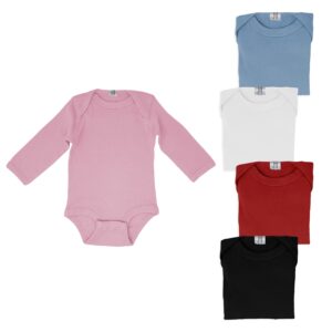 andrew scott baby 4 pack bodysuit / 100% soft cotton long sleeve onesie (12 months, 4 pack - assorted color)