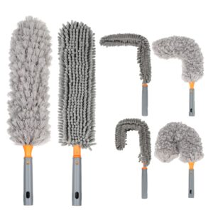 eazer Dusting Attachments 3-Piece kit for eazer Extension Pole or by Hand, Including Microfiber Feather Duster, Chenille Cleaning Duster, Triangle Duster, for Dust Cleaning (Pole Sold Separately)