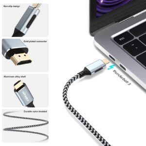 fairikabe USB C to HDMI Cable 4K@60Hz, 6.6FT USB Type C to HDMI Adapter Cable Thunderbolt 3 Compatible, for MacBook Pro/Air, iPad Pro 2020/2021, iPad Air 4,iMac, Surface Pro, Dell XPS