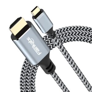 fairikabe usb c to hdmi cable 4k@60hz, 6.6ft usb type c to hdmi adapter cable thunderbolt 3 compatible, for macbook pro/air, ipad pro 2020/2021, ipad air 4,imac, surface pro, dell xps