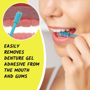 Denture Dart V4 Hard Plastic Denture Brush - Denture Gel Adhesive Remover - Remove Denture Gel Adhesive from Mouth & Gums, Oral Hygiene Products, Scraper w/Textured Grip and Rigid Bristles