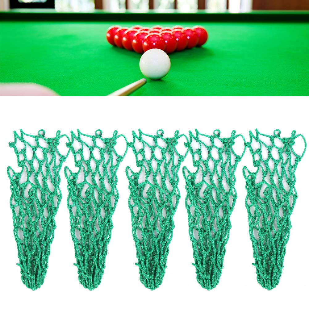 Billiards Mesh Pockets, Bright Green Color Sturdy and Durable Pool Table Pockets, for Billiard Lovers Beginner