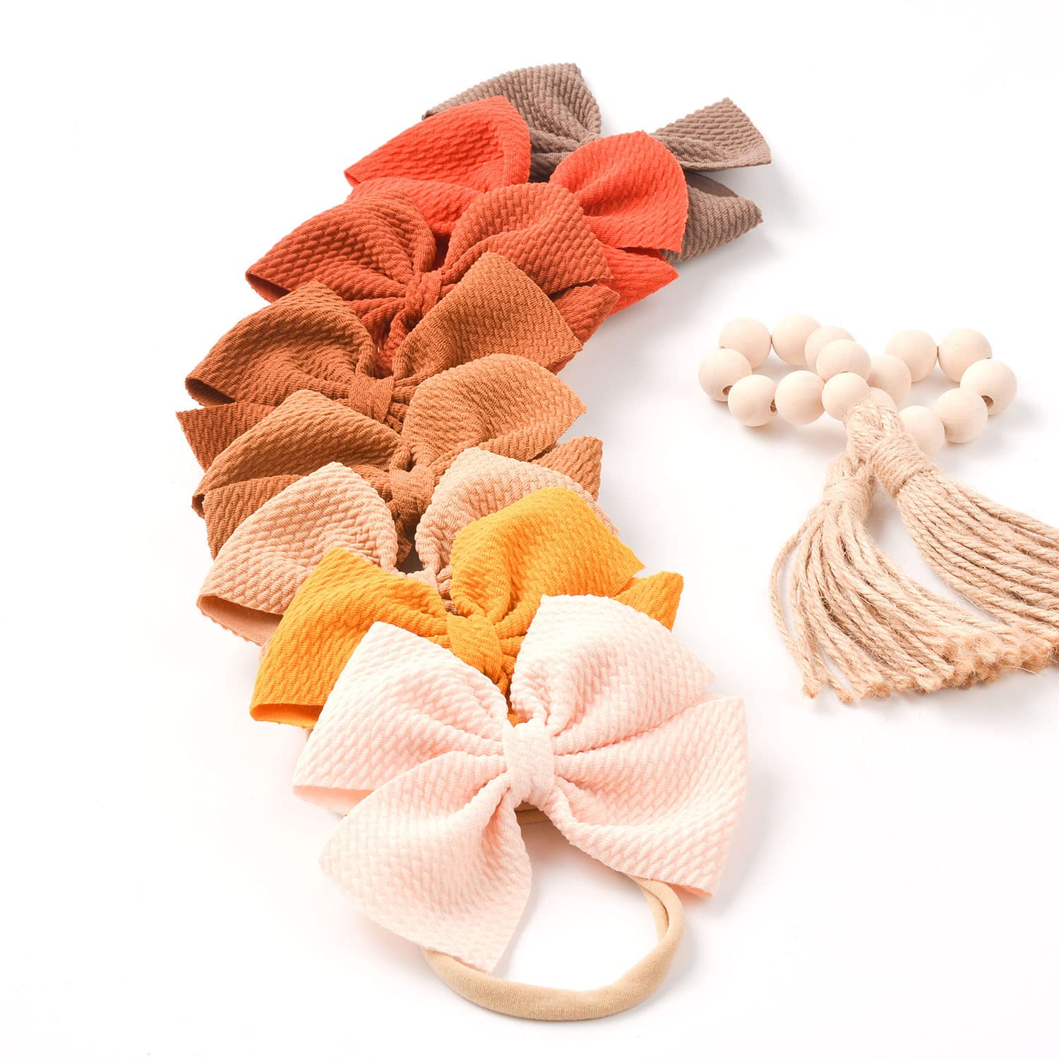 Prohouse 40 PCS Big Bows Baby Nylon Headbands Hairbands Hair Bows Elastics for Baby Girls Newborn Infant Toddler Child Hair Accessories