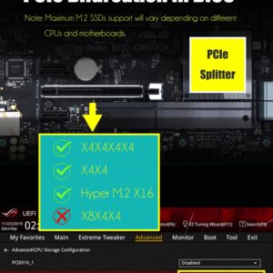 GLOTRENDS PA21 Dual M.2 NVMe to PCIe 4.0 X8 Adapter Without PCIe Bifurcation Function, Support 22110/2280/2260/2242/2230 Size (PCIe Bifurcation Motherboard is Required)