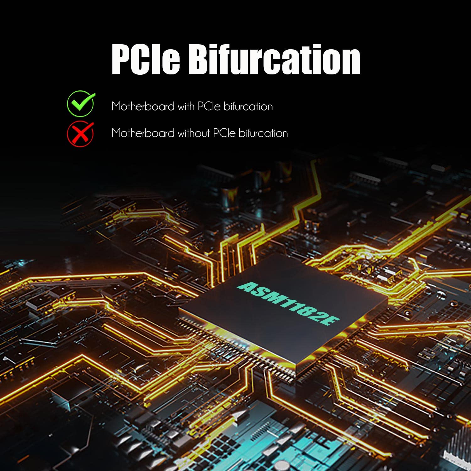 GLOTRENDS PA21 Dual M.2 NVMe to PCIe 4.0 X8 Adapter Without PCIe Bifurcation Function, Support 22110/2280/2260/2242/2230 Size (PCIe Bifurcation Motherboard is Required)