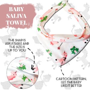 Setaria Viridis Baby Drool Bibs- 10 Pack Baby Bandana Bibs for Drooling and Teething 100% Cotton Bibs Soft and Absorbent for Newborn Baby (Girl)