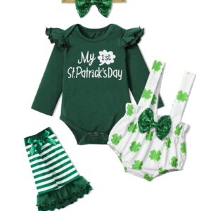 Von kilizo St Patricks Day Baby Girl Outfit Infant Baby Girl Clothes 6-9 Month Baby St Patricks Day Outfit Girl Baby Girl Summer Clothes Baby Girls Clothing Baby Girl St Patrick Day Outfit