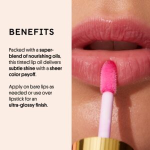 Winky Lux Barely There Sheer Tinted Lip Oil, Hydrating Lip Gloss Tint, Tinted Pink Glossy Lip Balm, Juicy Non Sticky Lip Gloss, Pink Lip Oil & Lip Tint with Jojoba Oil, Lucious