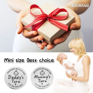 BBXWANG Pregnancy Gifts for First Time Moms, Double-Sided Metal Decision Coin Gifts for New Mom, Gifts for New Parents, Mom, Dad