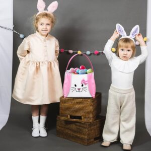 Ekoropshop Easter Basket Egg Bags for Kids Personalized Candy Egg Basket Rabbit with Fluffy Ears Gifts Bags for Easter Party Favor