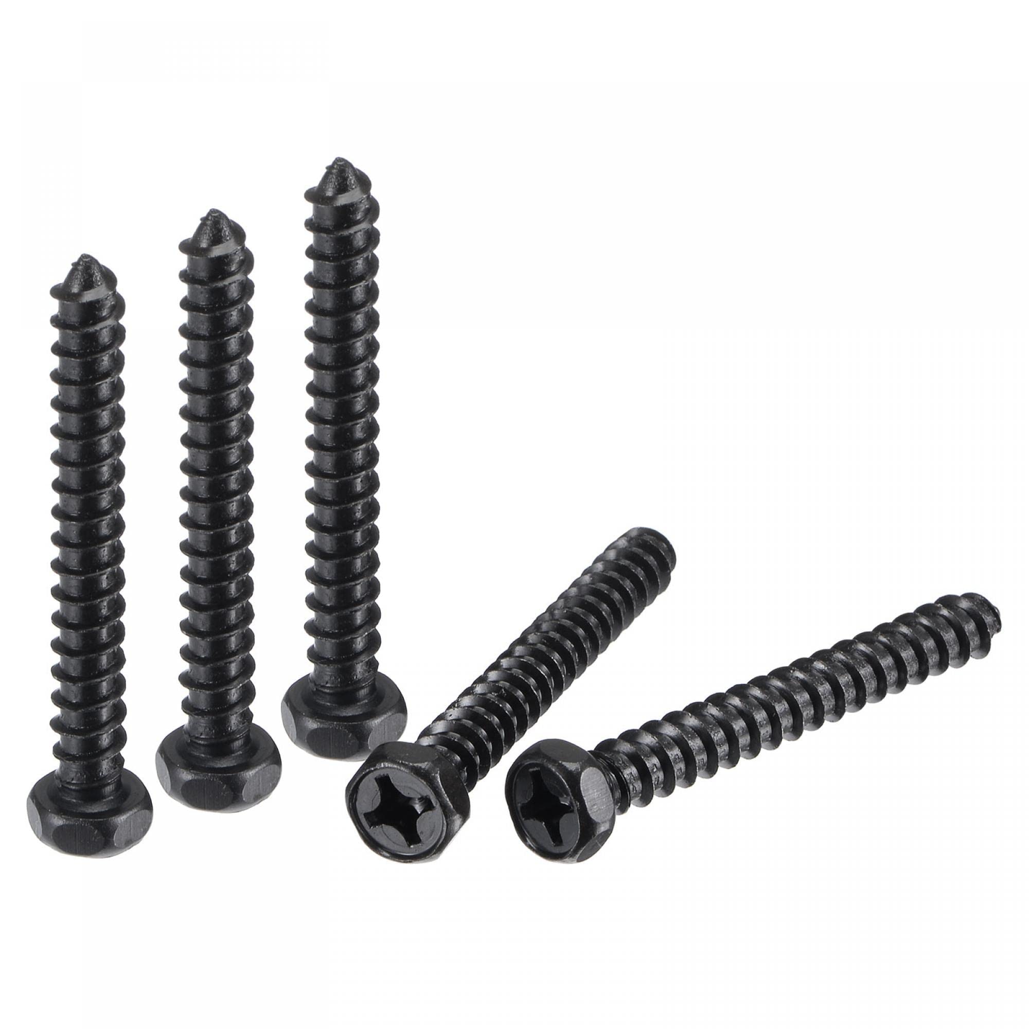 uxcell Hex Lag Screws 1/4" x 2" Carbon Steel Phillips Head Half Thread Self-Tapping Bolts for Deck Building or Joining Lumber 25pcs