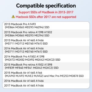 ACASIS USB C 3.2 SSD Enclosure for Apple Flash SSDs 12+16 PIN MacBook Pro,MacBook Air, Mac Pro, iMac from 2013 to 2017 Portable Storage Enclosure Compatible with M.2 Nvme SSD with Adapter