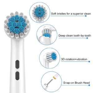 Replacement Toothbrush Heads for Oral-B, 4 Count Replacement Heads Compatible with Oral B Braun Electric Toothbrush