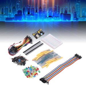 Electronic Component Kit Assortment Breadboard Capacitor Resistor PCB + Metal Basic Electronic Starter Kit One-Stop Learning Electronics and Programming Tools for