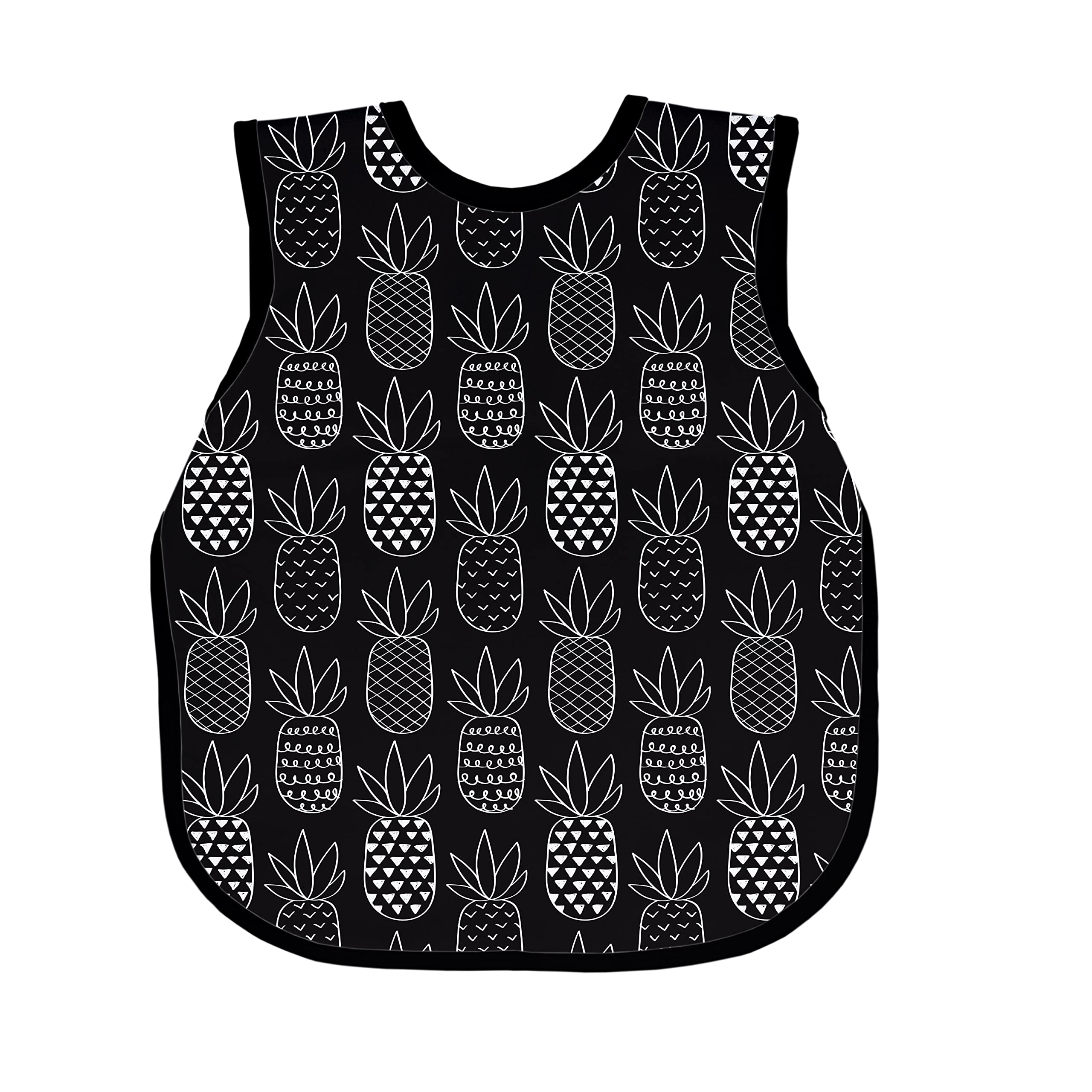 BapronBaby Pineapple Monochrome Bapron - No Neck Tie Safer Bib for Baby & Toddler - Soft Waterproof Stain Resistant - Machine Washable - Sz Preschool 3-5yrs