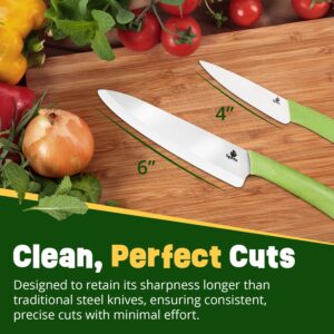 VegItPro 4” Vegetable Knife for Kitchen, Sharp Ceramic Knife With Ergonomic Handle, Non-Reactive Cutting Knife for Vegetables & Fruits, Professional Chef Knife with Ceramic Blade, Gift-Ready Knives