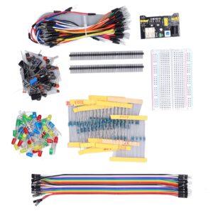 electronic component kit assortment breadboard capacitor resistor pcb + metal basic electronic starter kit one-stop learning electronics and programming tools for