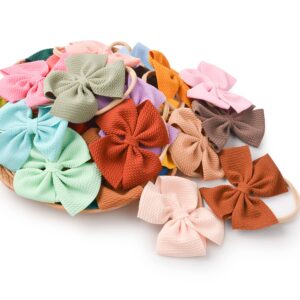 Prohouse 40 PCS Big Bows Baby Nylon Headbands Hairbands Hair Bows Elastics for Baby Girls Newborn Infant Toddler Child Hair Accessories