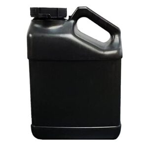 single - 1 gallon (128oz) empty f-style black slant handle hdpe plastic jug bottle with child proof, 63mm neck, fluorinated level 9 for extreme chemical permeation resistance (1)