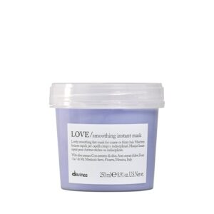 davines love smoothing instant mask, anti-frizz action for sleek and smooth results, 1 count, 8.45 fl. oz.