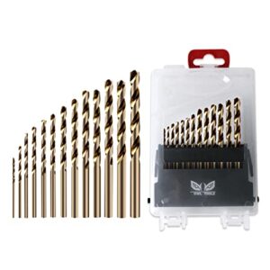 owl tools cobalt drill bit set - 13 piece m35 - metric size cobalt drill bits with storage case - perfect drill bits for metal, hardened & stainless steel, cast iron, and more!