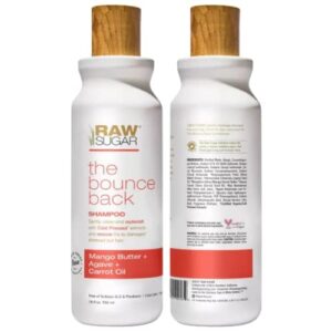 Raw Sugar The Bounce Back Mango Butter + Agave + Carrot Oil Shampoo and Conditioner SET. 18 FL Oz Each Bottle