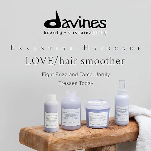 Davines LOVE Smoothing Instant Mask, Anti-Frizz Action for Sleek and Smooth Results, 1 Count, 8.45 fl. oz.