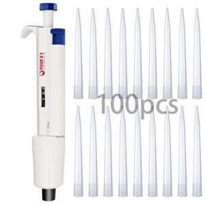 four e's scientific 1-10ml single-channel pipettor with 100pcs 10ml pipette tips, adjustable volume micropipette