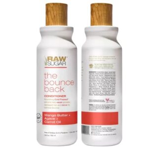 Raw Sugar The Bounce Back Mango Butter + Agave + Carrot Oil Shampoo and Conditioner SET. 18 FL Oz Each Bottle