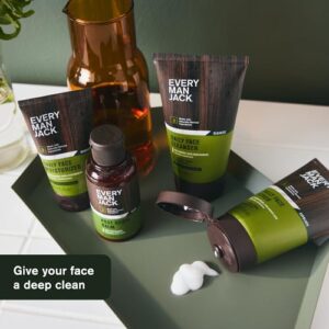 Every Man Jack Gentle Exfoliating Face Scrub For Men- Exfoliate Away Dead Skin, Moisturize, and Revive Tired Skin with Jojoba Beads, Hyaluronic Acid, and Caffeine - 4.2 oz Men’s Face Scrub -Twin Pack