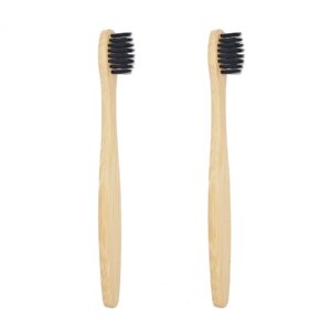 sevenhead bamboo toothbrushes (2 black - kids)