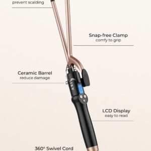 Small Curling Iron 3/8 Inch, Thin Curling Wand for Short Hair, 9mm Long Barrel Ceramic Hair Curling Iron