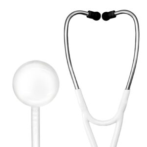 fricare cardiology stethoscope single head agate (white chestpiece, white tube)