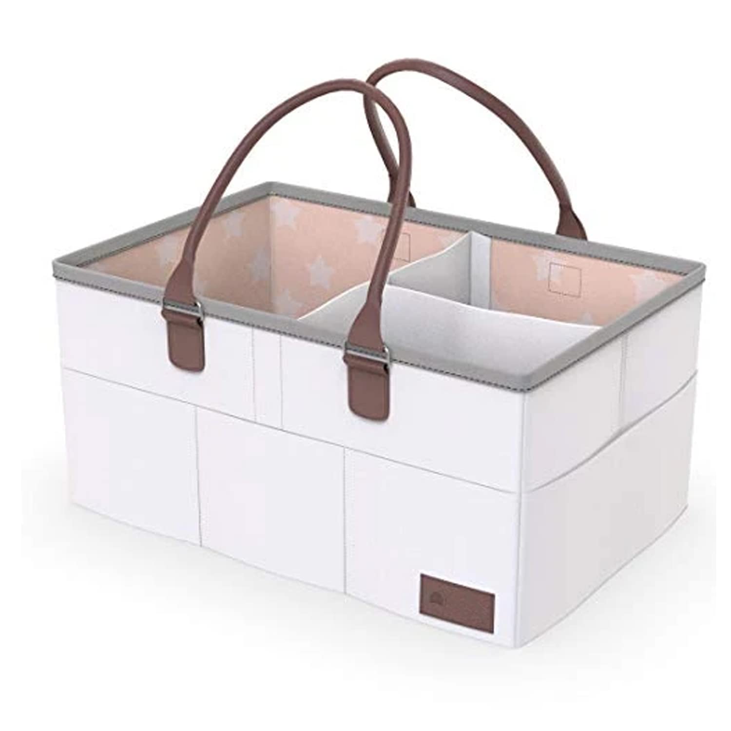 Portable Baby Diaper Toy Caddy Organizer Bin for Nursery Essentials, Car, or On the Go with Handles