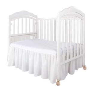 crib bed skirt dust ruffle - crib dust ruffle with split corners - baby crib bedskirts 600tc 100% cotton - nursery crib beddling infants toddler bedskirt - 14" drop (28"x52" - standard, white)