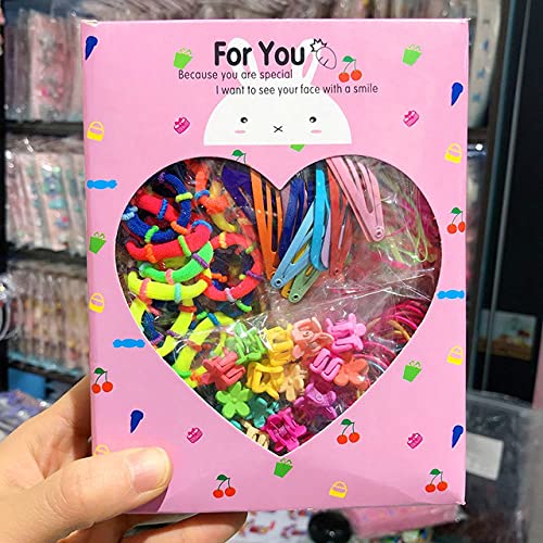 786 pcs Colorful Hair Clips, Ties, Ponytail Holders, Rubber Bands for Girls and Toddlers Hair Accessories Set