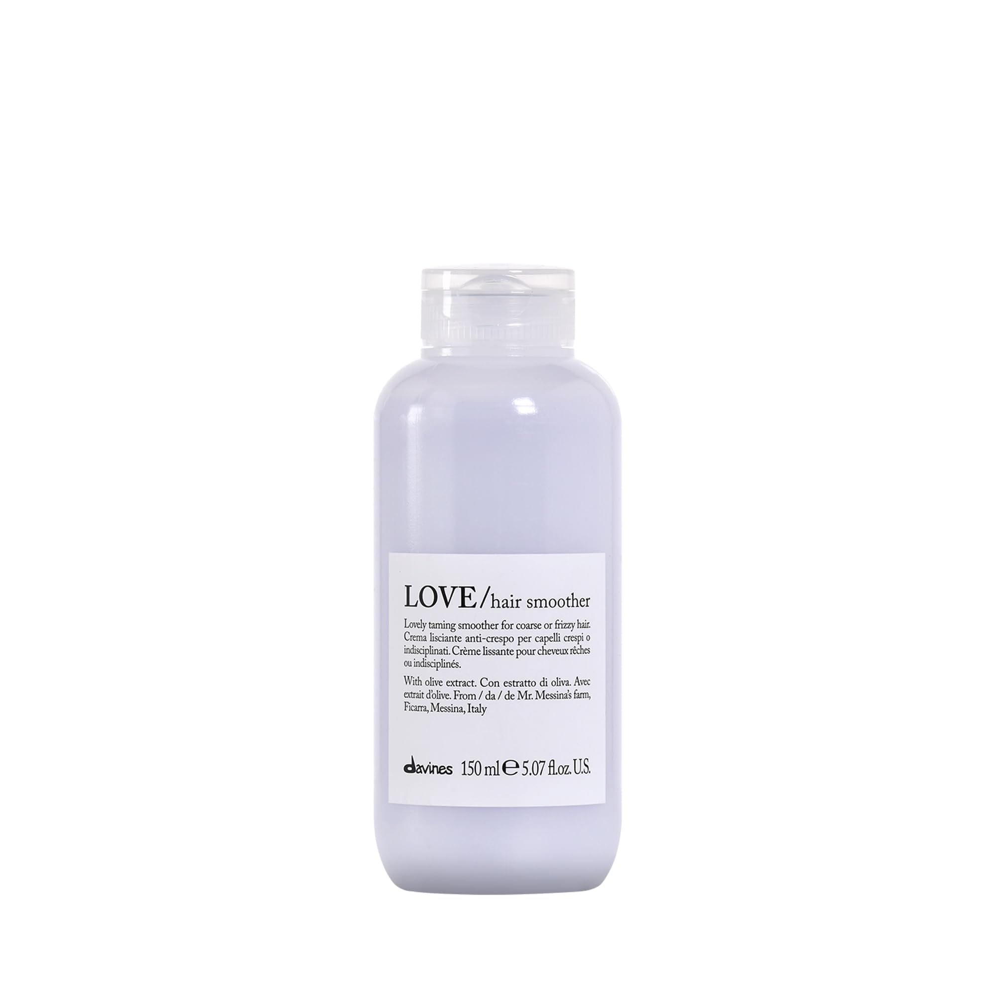 Davines LOVE Hair Smoother, Leave-On Cream To Smooth Frizzy, Unruly Or Wavy Hair Weightlessly, White, 5.07 Fl. Oz.