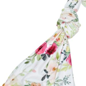 Newborn Floral Print Blanket Baby Stretch Wrap Swaddle Blanket Receiving Blanket