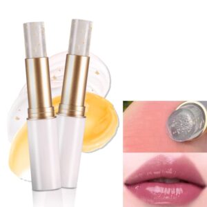 Changing Color Lipstick, 2Pcs 24K Gold Leaf Color PH Lipstick Lip Balm, Moisturizer Lip Balm, Aloe Vera Lipstick Rich in Vitamin E for All-Day Moisture,Temperature Change Long Lasting Waterproof