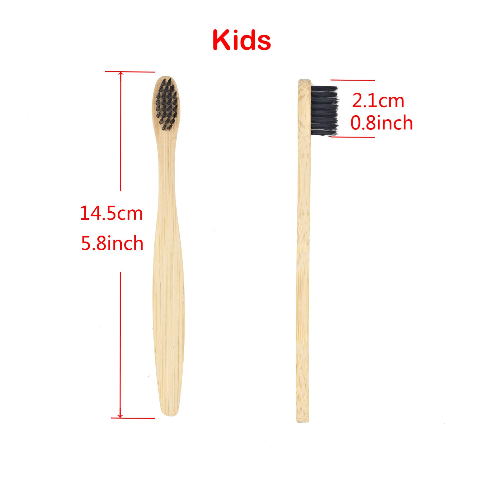 SEVENHEAD Bamboo Toothbrushes (2 Black - Kids)