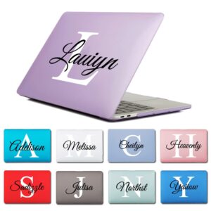 custom personalized name case compatible with macbook pro 13 inch case m2 2022, 2021, 2020-2016 a2338 m1 a2251 a2289 a2159 a1989 a1708 a1706,plastic hard shell case