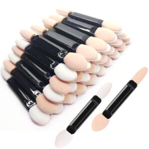 zyigyi 200 pcs 2 inch disposable eyeshadow brushes, sponge makeup applicators having dual sides flesh-colored