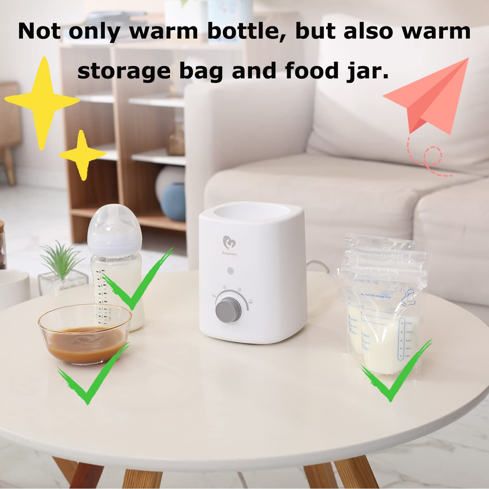 Bottle Warmer,Bellababy Fast Baby Bottle Warmer,7/24 Constant Temperature Control