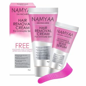 azaz namyaa hair removing cream for intimate skin with after wax soothing serum with vitamin c, white, 60 g