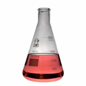 TN Lab Erlenmeyer Conical Borosilicate Glass Flask 1000ml 1L with Rubber Stopper