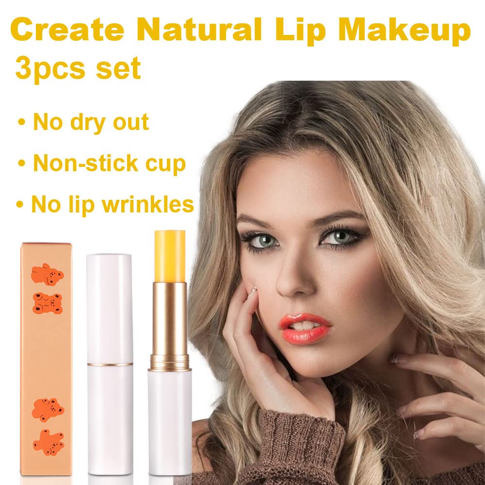 evpct 3Pcs Gold Leaf Carrot Red Cherry Flavored Lip Color Changing Lipstick Lip Balm Set for Women,Magic PH Crystal Flower Jelly Color Change Changing Lipstick Tinted Lip Balm Stain Cute Lipstick Set