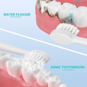 Replacement Brush Heads for Waterpik Sonic Fusion 2.0 Flossing Toothbrush with Cover, Compact, 3 Count White, Soft Bristles