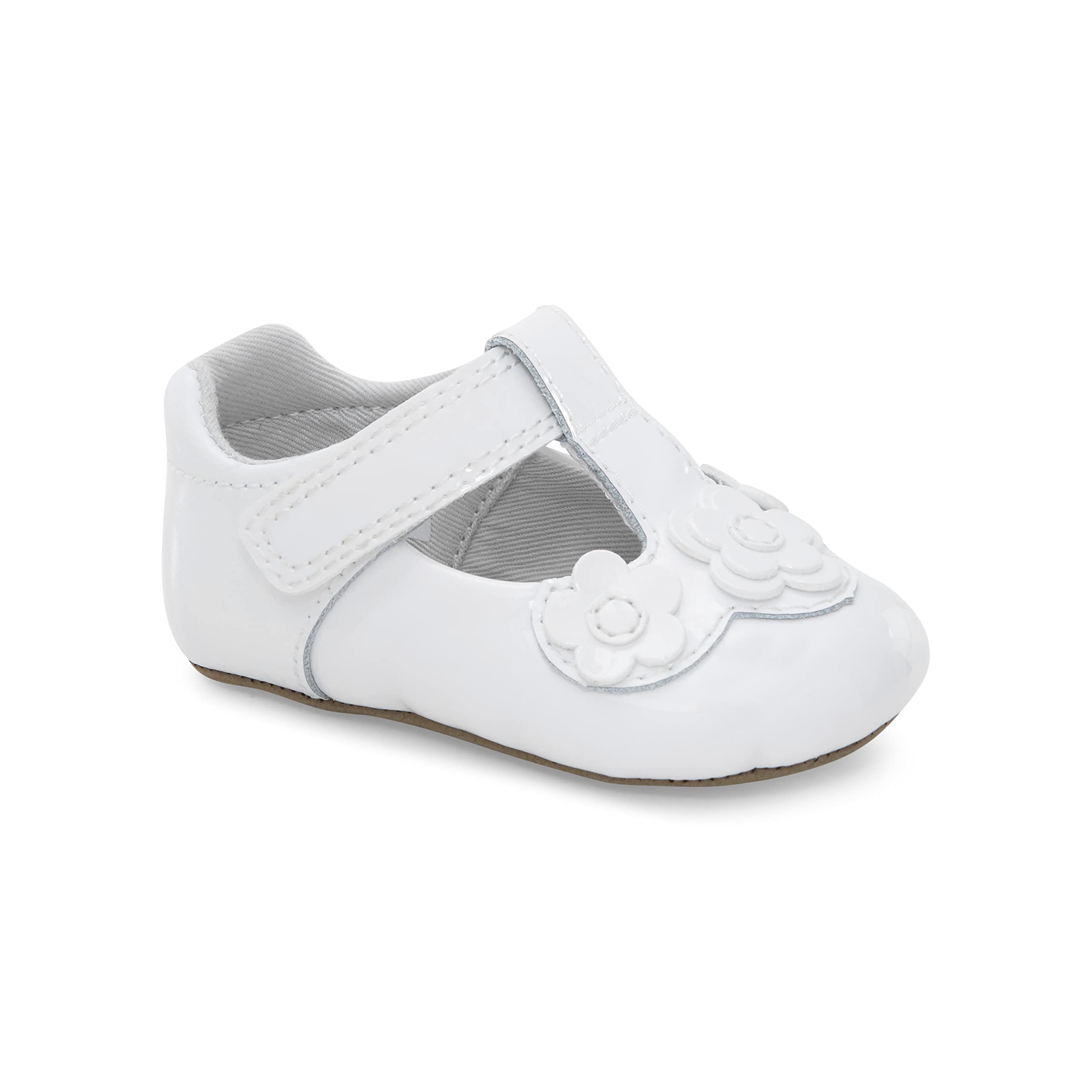 Stride Rite Baby Girls Pw-Nori Crib Shoe, White Patent, 3 Infant