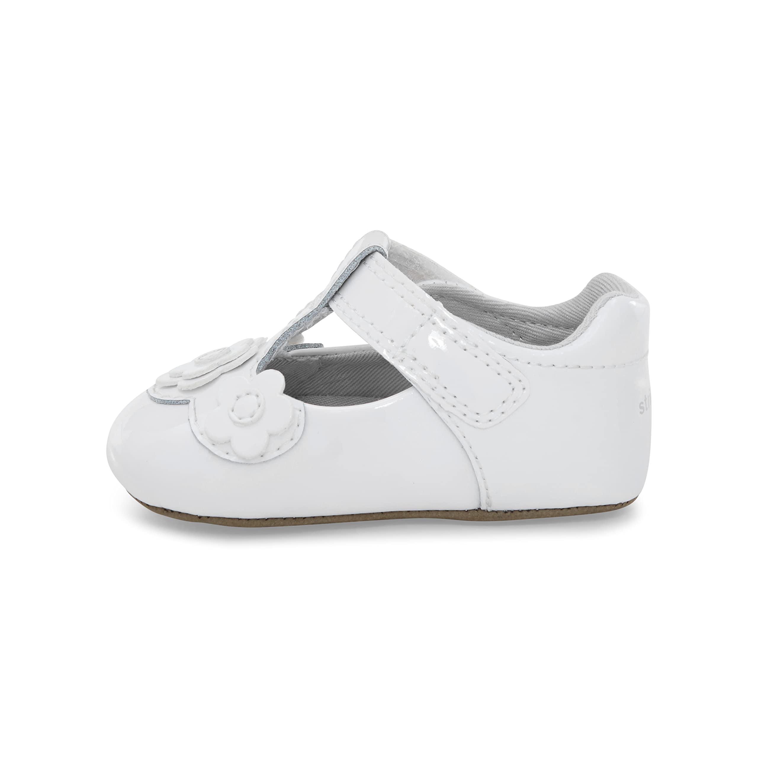 Stride Rite Baby Girls Pw-Nori Crib Shoe, White Patent, 3 Infant